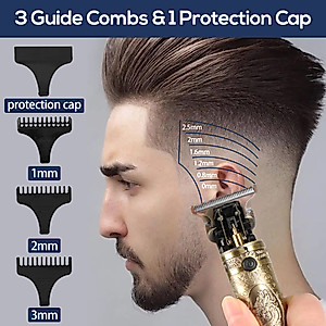 BA-BOLING Hair Clippers for Men Professional, Pro t Outliner Edgers Trimmer for Mens Hair Cutting, Zero Gapped Beard Trimmer Hair Clipper Cordless Electric Led Display for Barbers
