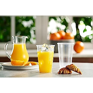 Munfix 250 Pack 16 Oz Clear Plastic Cups, Disposable Drinking Cups, Plastic Party Cups, Transparent Plastic Cups Bulk for Birthday Parties, Picnics, Ceremonies, and All Events