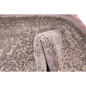 Unique Loom Traditional Classic Intricate Design with Distressed Vintage Detail, Area Rug, 3 ft 3 in x 5 ft 3 in, Purple/Ivory