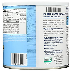Earth's Best Organic Toddler Milk Drink Powder, Natural Vanilla, 21 Oz