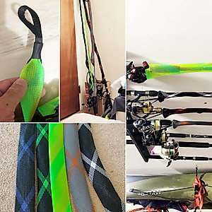 SF Fishing Spinning Rod Socks Braided Mesh Rod Sleeve Cover Protector Pole Gloves Six Colors 6PCS Fit Spinning Rod 6-1/2FT to 7-1/2FT