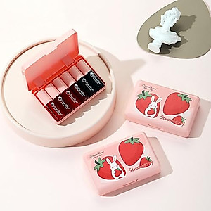 ZARICS 6 Colors Lip Tint Stain Set, Korean Lip Gloss Matte Velvet Lip Stain Plumping Mini Liquid Lipstick, Multi-use Lip and Cheek Tint, Non-Stick Cup, Long lasting Waterproof Lip Tint Makeup