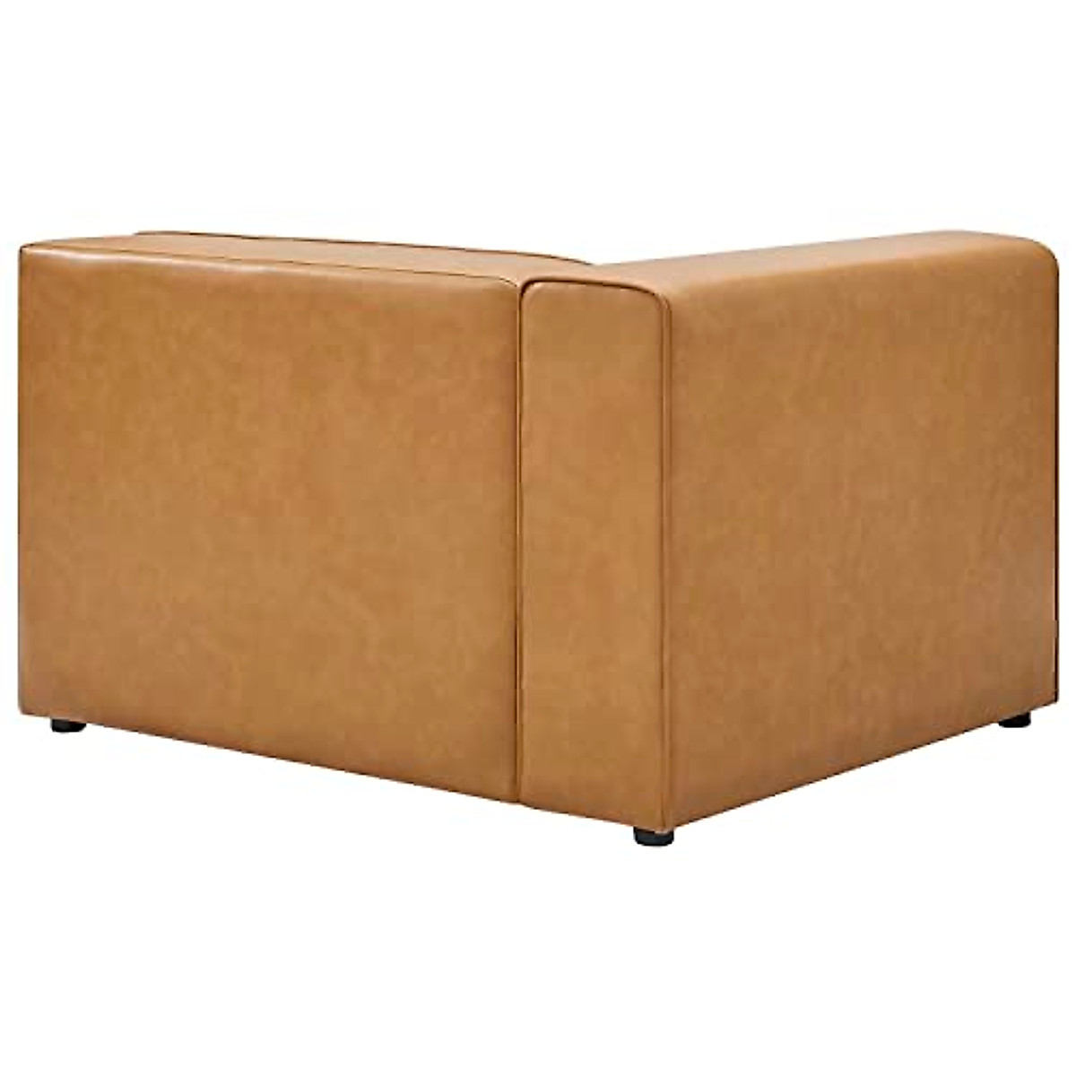Modway Mingle Vegan Leather Sectional Sofa Left-Arm Chair, Tan