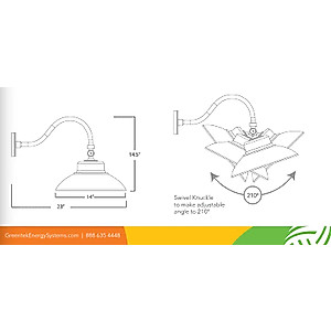 GREENLIGHTDEPOT LED Gooseneck Barn Light - 35W - Swivel Head