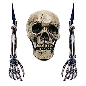 Sunnyglade Realistic Skeleton Stakes Halloween Decoration Scary Ground Breaker Skull and Skeleton for Outdoor Yard Lawn Stake Garden Graveyard Decoration
