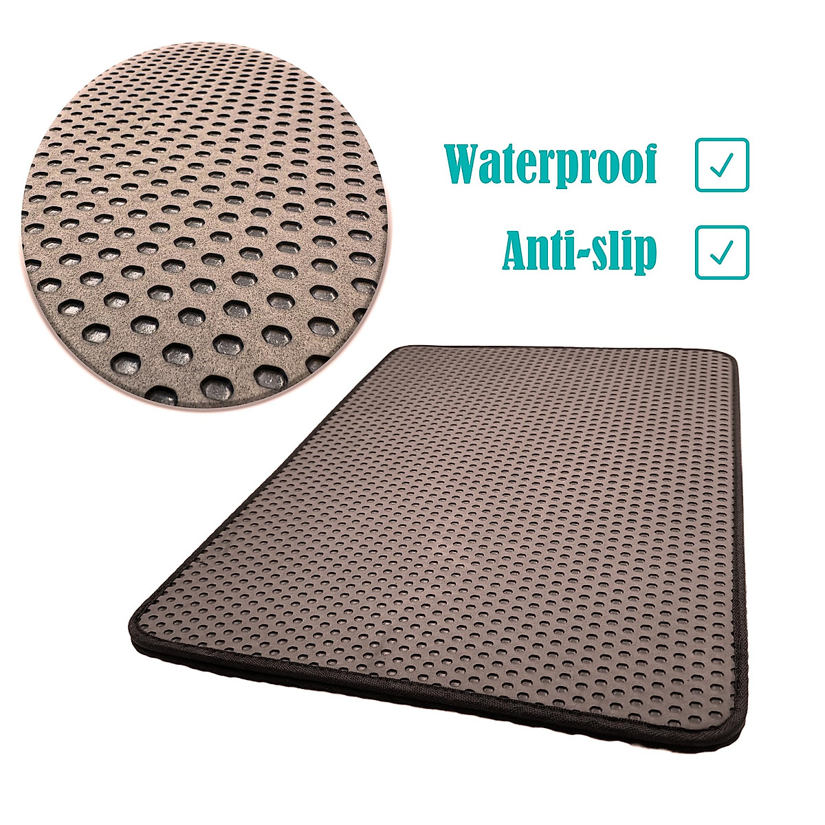 HTTMT- (23x17 inch) Pet Supplies Cats Litter & Housebreaking 58X43 Brown Cat litter Mat Double Layer Pad Trapper Folding Pad EVA Foam Rubber