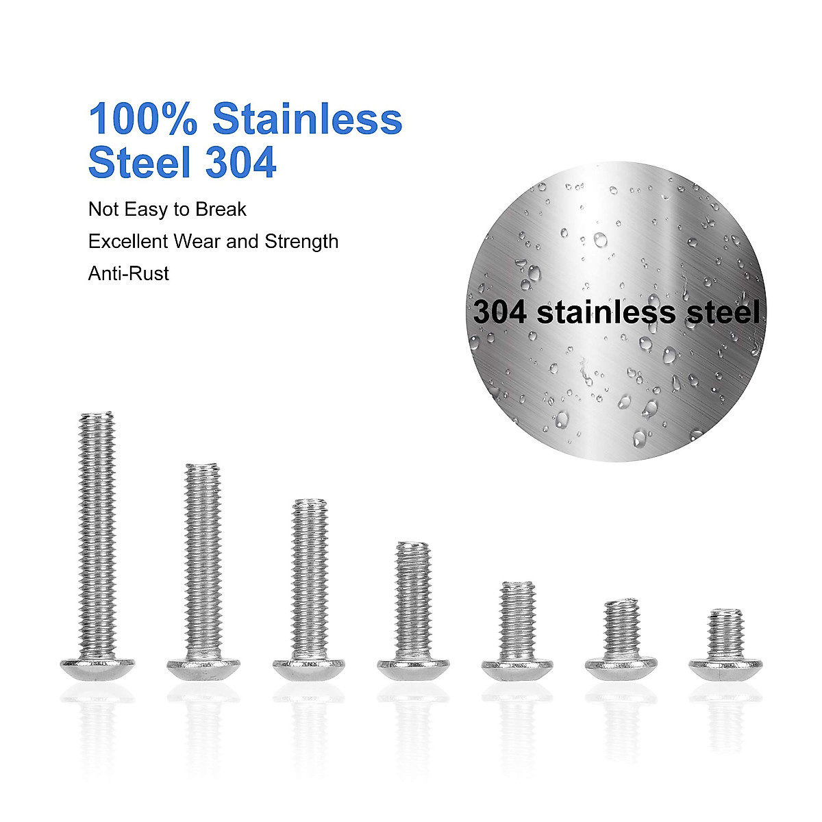 WELLOCKS Socket Cap Screw 251 PCS M4 Metric Bolts and Nuts Assortment Kit with Hex Wrench Button Head Stainless Steel 304 with Storage Box for Shelf Chair Desk Install Repair(D152)