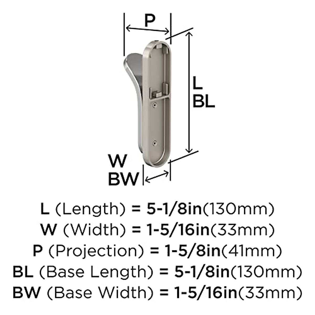 Amerock HBX37012G1026 | Unison Single Prong Decorative Wall Hook | Satin Nickel/Polished Chrome Hook for Coats, Hats, Backpacks, Bags | Hooks for Bathroom, Bedroom, Closet, Entryway
