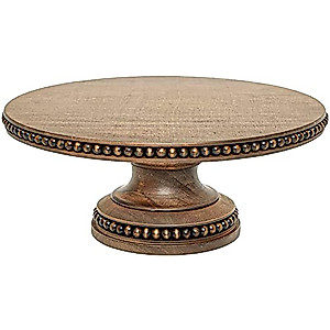 SMAAFIT 12 Inch Solid Cedar Wood Mud Pie Cake Stand for Wedding Decorative Display Serving Platter for Pastries Muffins Dessert Detachable Decorative Kitchen Server and Display(Brown)