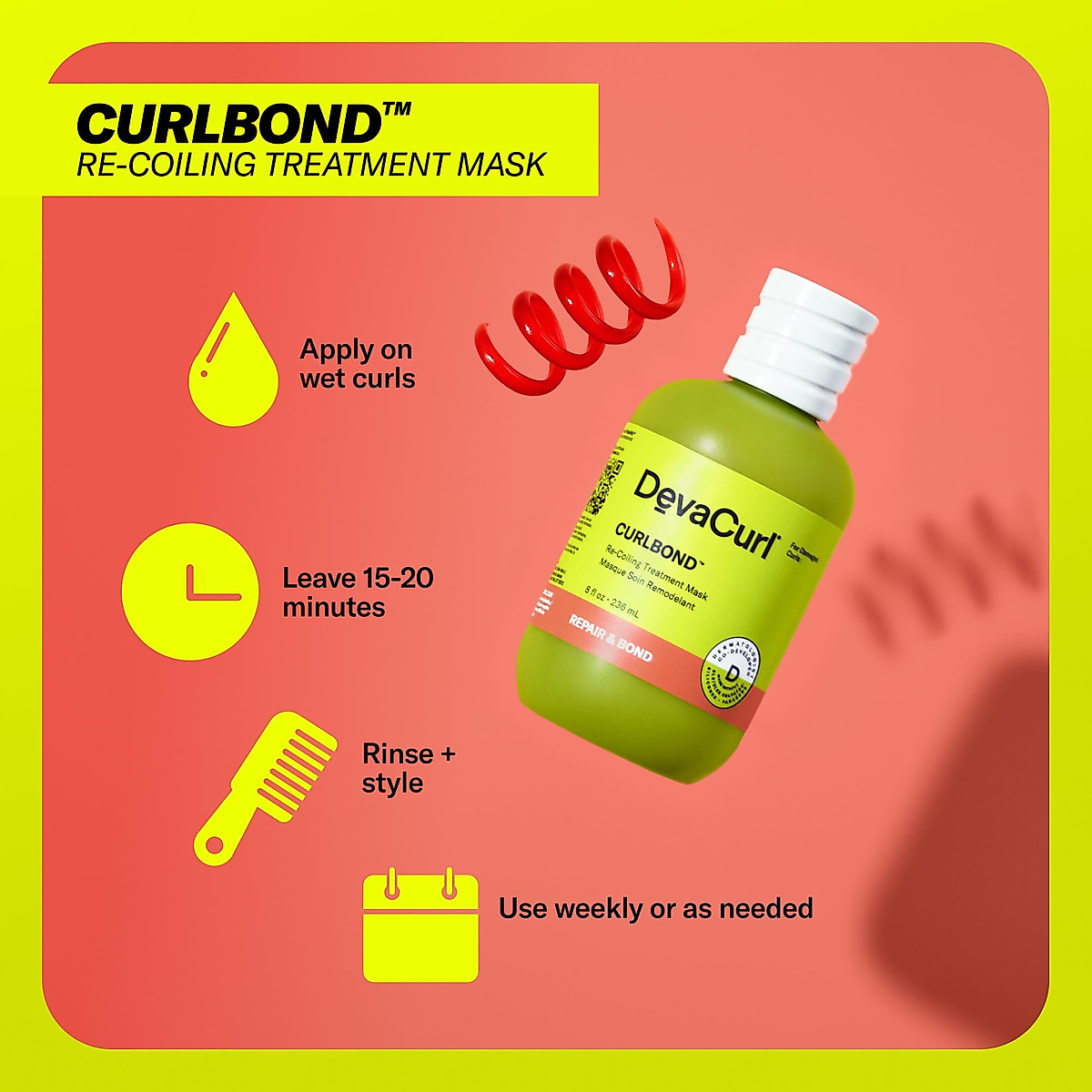 DevaCurl CurlBond Re-Coiling Treatment Mask, Cozy Getaway, 8 fl. oz.