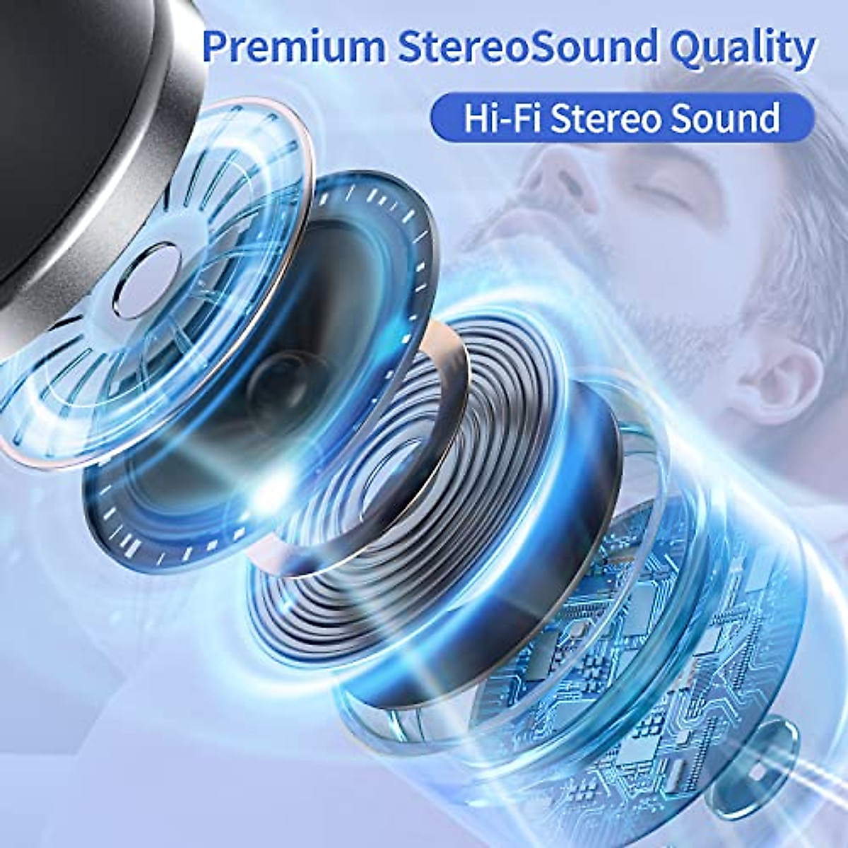 Bluetooth Headphones, Neckband Wireless Bluetooth Headset with Retractable Earbuds and Carrying Case, Foldable Noise Cancelling Earphones with Mic for Workout, Sweatproof & Lightweight (Black)