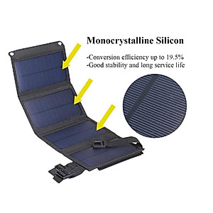 Solar Panels Portable - 10 Wa-tts Solar Panel High-Efficiency Module Monocrystalline Technology Work Mountain Climbing and Camping Outdoor Sports
