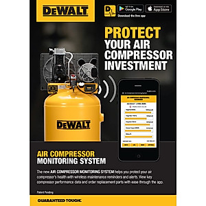DEWALT 60 Gal. 3.7 HP 175 PSI Stationary Vertical Air Compressor with Air Compressor Monitoring System (DXCM602A.COM)