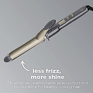 CONAIR INFINITIPRO Tourmaline 1-Inch Ceramic Curling Iron, 1-inch barrel produces classic curls – for use on short, medium, and long hair
