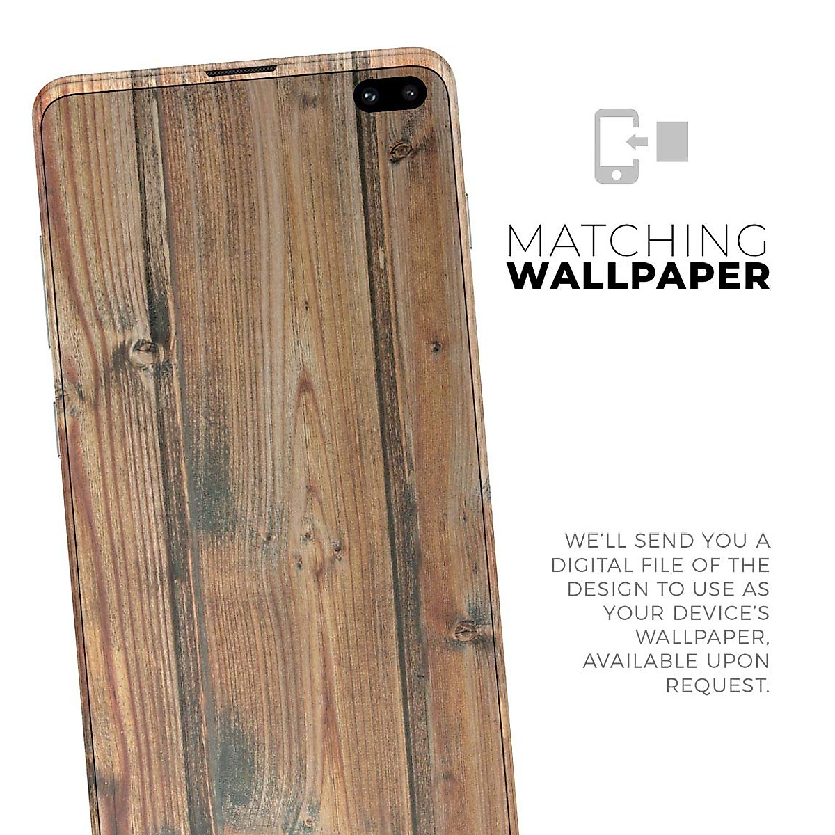 DesignSkinz Vertical Raw Aged Wood Planks Protective Vinyl Decal Wrap Skin Cover Compatible with The Samsung Galaxy S20 (Screen Trim & Back Glass Skin)