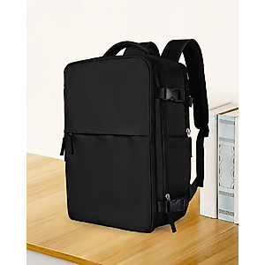 coowoz Travel Backpack For Women Men Airline Approved,Black Carry On Backpack,Large Hiking Waterproof Outdoor Sports Rucksack Casual Daypack Fit 15.6 Inch Laptop Backpack for College