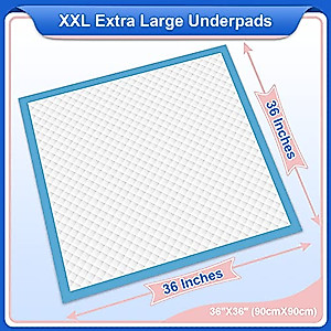 MILDPLUS Disposable Bed Pads 36'' X 36'' Heavy Duty Underpads Extra Large Incontinence Pads for Unisex Adult, Senior, Kids and Pet (30 Count)
