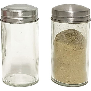 ALL GREEN Butter Dish with Lid and Knife Stainless Steel Metal Saucer with Unbreakable Clear Plastic Lid Covered Butter Dish Deluxe Butter Keeper Container & Spreading Knife(Clear+Salt+Pepper)