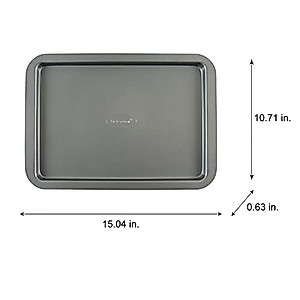 Kitchen Details Small Nonstick Baking Sheet | Creates Even Heating and Browning | Durable | Easy to Clean | Oven Safe up to 500 Degrees | Bakeware | Grey