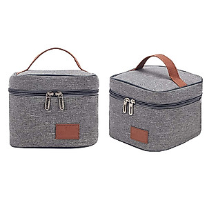 Whitsunday Insulated Shopping Bags For Groceries Insulated Bags lunch bag For Food Transport - 2PK (Urban Grey - A)