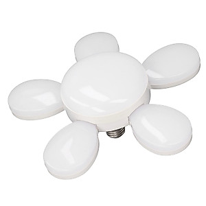 yaogohua LED Garage Ceiling Light, 50W 6500K White Lighting E27 E26 Base 8000LM, Adjustable Deformable Light for Warehouse Balcony Corridor 85‑265V