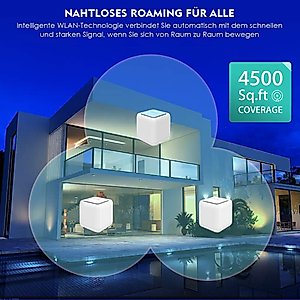 Mesh WiFi Router,Dual Band AC1200 Whole Home Mesh WiFi System with Touchlink Function, Router & Extender Replacement Covers up to 4,500 sq. ft, 2-Pack Includes 1 WiFi Router & 1 WiFi Extenders