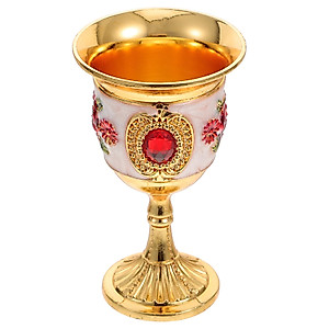 VOSAREA Vintage Decoration Wine Set European Style Drinking Cup Home Use Small Goblet Home Bar Use Cup Creative Beverage Cup Retro Style Cup Retro Goblet Creative Drinking Cup Home Use Cup