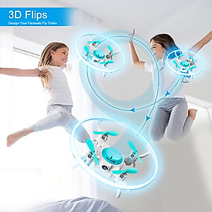 4DRC V5 Mini Drone with 720P Camera for Kids,RC Helicopter Quadcopter,With Blue&Green Light for Beginners Boys and Girls Toys Gifts,Waypoints, Altitude Hold, Circle Fly,3D Flips,Blue