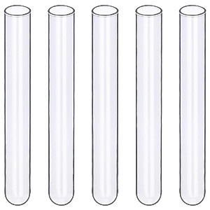 FunChem Glass Test Tubes, Pack of 20 Sturdy Round Bottom Clear Test Lab Tubes, 20 mm O.D. X 150 mm Length YQ-TestTube-ALL 20 O.D. x 150 mm Length