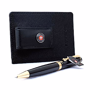 Sotania Swiss- Personalized Roller Ballpen, Ballpoint pen, Ball pen, Refillable Pen with Genuine Leather Pocket Money Clip Premium Gifts for men by womens