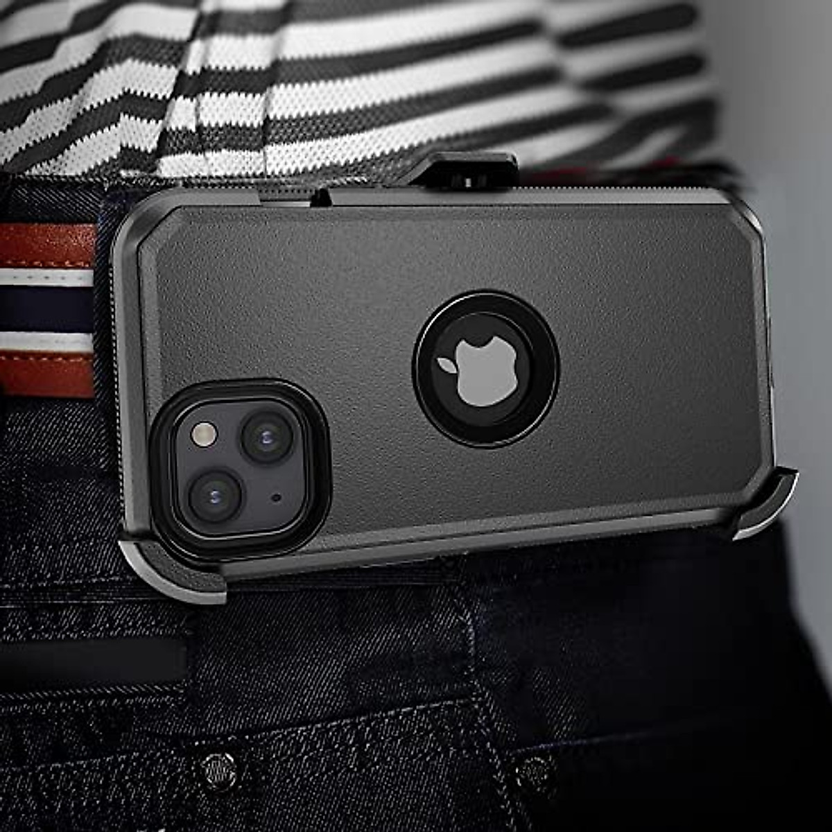 TASHHAR Phone Case for iPhone 14 Plus Case,Heavy Duty Hard Shockproof Armor Protector Case Cover with Belt Clip Holster for Apple iPhone 14 Plus 6.7 5G 2022 Phone Case (Black)