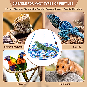 Reptile Hammock Swing Hanging Bed, Cute Lizard Swing Toy, Cotton Lizard Bed, Reptile Summer Bed for Bearded Dragon Leopard Gecko Lizard Birds Parrots Rats (D)