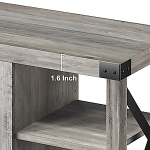 GAOMON 58 Inch TV Stand for TV up to 50 60 65 Inches, Farmhouse Wood Stand TV Cabinet Entertainment Center with Storage and Adjustable Shelves (Grey)