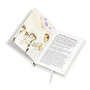 White and Gold 5 Piece Communion Set Rosary Box Pin Book Scapular