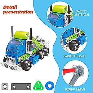 COMIN Educational Toys Building Sets STEM Learning Kit, 18 in 1 Engineering Toys Creative Set 175 Pieces for Boys/Girls/Birthday/Christmas/Holiday Age 5 6 7 8 9+ Years Old