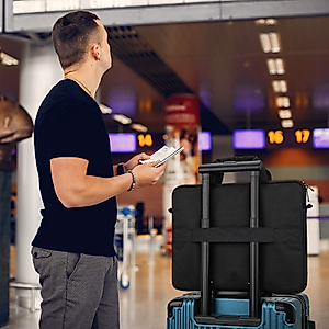 MicaYoung 14-15 Inch Laptop Shoulder Messenger Bag Carrying Case Briefcase Slim Protective Computer Sleeve with Handle Strap Pocket for MacBook Acer ASUS HP Surface Dell Chromebook, Black