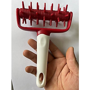 Pizza Dough Docker Docker Dough Bubble killer Time-Saver Pizza Dough Roller Docker Dough Blistering Killer (Red)