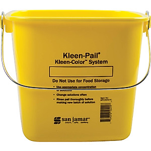 San Jamar Kleen-Pail® Plastic Cleaning Bucket 6 Quarts Yellow