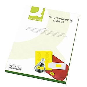 Q-Connect Multipurpose Labels 99.1x38.1mm 14 Per Sheet Fluorescent Yellow (1400 Pack) KF01134