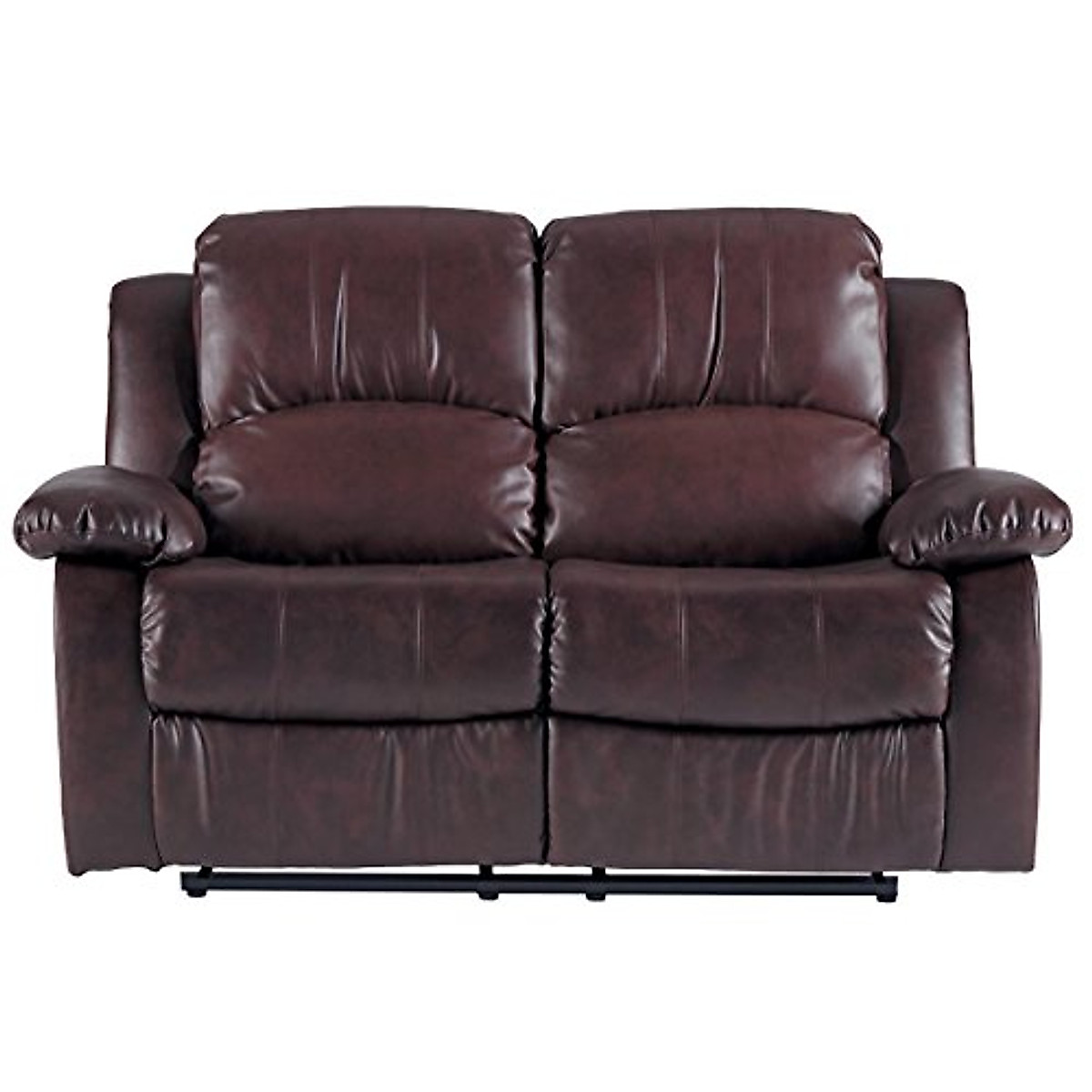 Homelegance Resonance 60" Bonded Leather Double Reclining Loveseat, Brown