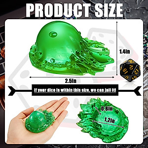 Deekin Harrycle Dice Jail Gelatinous Cube Dice Prison Resin Cage Translucent Miniature Accessory for Table Game Party Gatherings Gifts(Green)