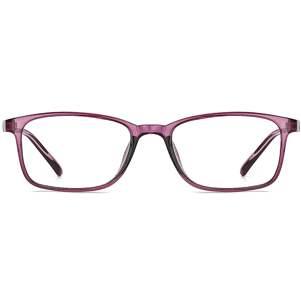 ANRRI Non Prescription Glasses for Men Clear Lens Classic Square Purple Frame Eyewear Women
