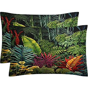 OmErsa Leaf Duvet Cover Cal King Size Set, Tropical Botanical Bedding Bedroom Decor, Comforter Cover & 2 Pillowcases 3 Pieces, Home Collection Quilt Cover