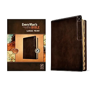 Every Man’s Bible NLT, Large Print, Deluxe Explorer Edition (LeatherLike, Rustic Brown, Indexed)