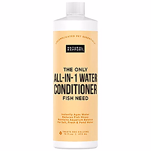 Natural Rapport Aquarium Water Conditioner - The Only All-in-1 Water Conditioner Fish Need - Naturally Detoxifies and Removes Ammonia, Nitrite, Chlorine, and Chloramine (16 fl oz.)