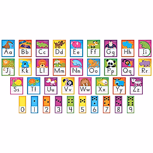 TREND enterprises, Inc. T-8265 Awesome Animals Alphabet Cards Standard Manuscript Bulletin Board Set