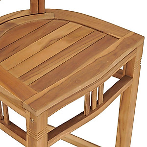 vidaXL Solid Teak Wood Bar Stool - Scandinavian-Style Indoor/Outdoor Seating Ideal for Kitchen, Dining Room and Garden Area - Durable Weather Resistant Finish