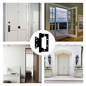 Non-Mortise Door Hinges,TTZEZE SUS304 Door Hinges,Mute Smooth Interior Door Hinges,Brushed Gatehouse Door Hinges,Black, Thickness:3mm/0.12'' - 6 Pack