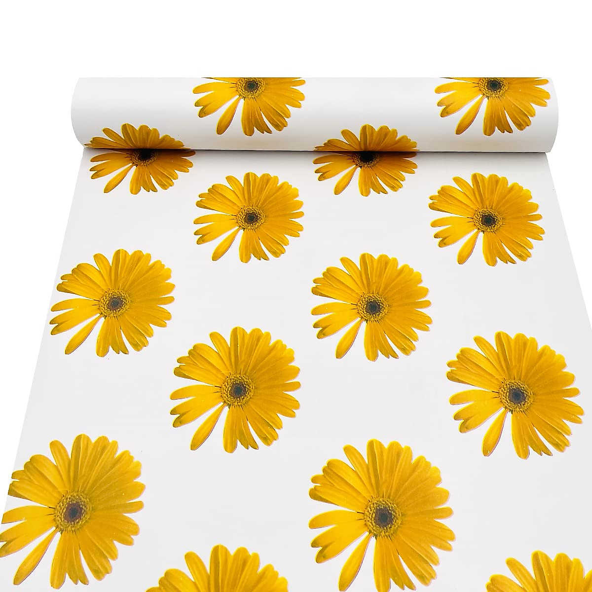 Yifely Peel & Stick Shelf Liner Removable Countertops Paper for Covering Apartment Old Drawer Cabinets, Yellow Daisy, 17.7 Inch by 9.8 Feet