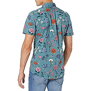 Goodthreads Men's Slim-Fit Short-Sleeve Printed Poplin Shirt, Wallpaper Floral, XX-Large